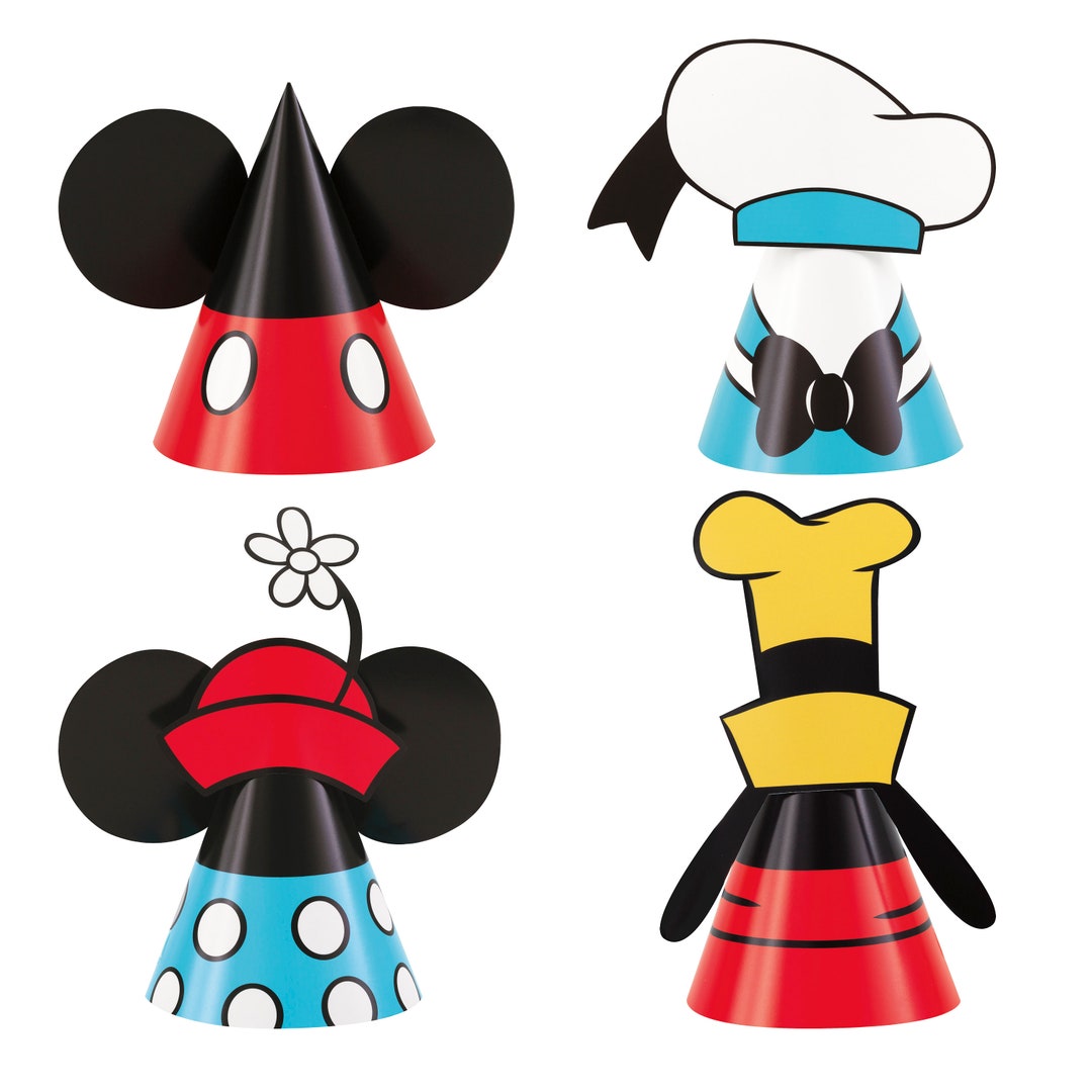 Mickey Mouse Party Paper Hats, Mickey Mouse Birthday, Mickey Birthday ...