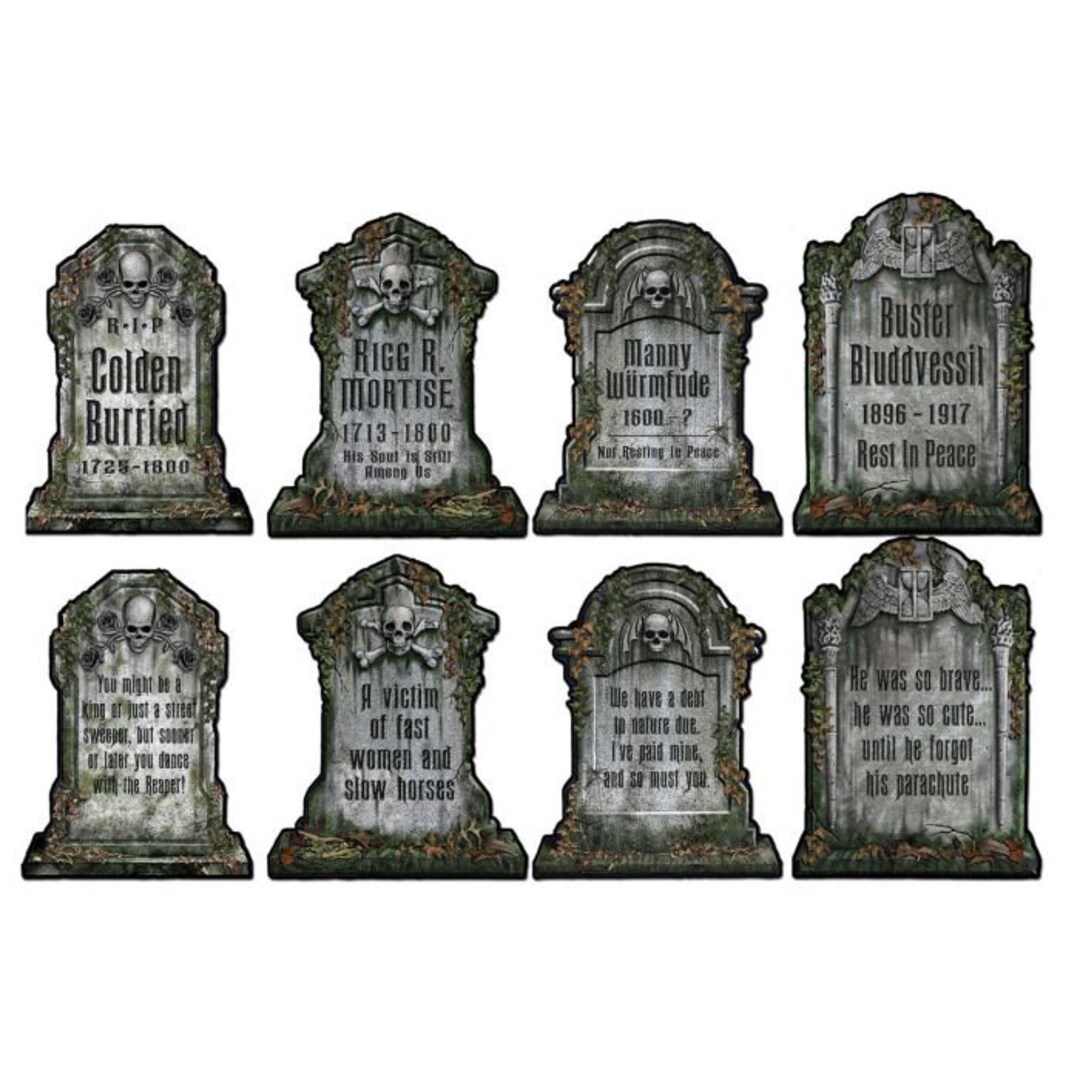 4 Halloween Tombstone Cutouts, Scary Halloween, Halloween Party, Scary ...