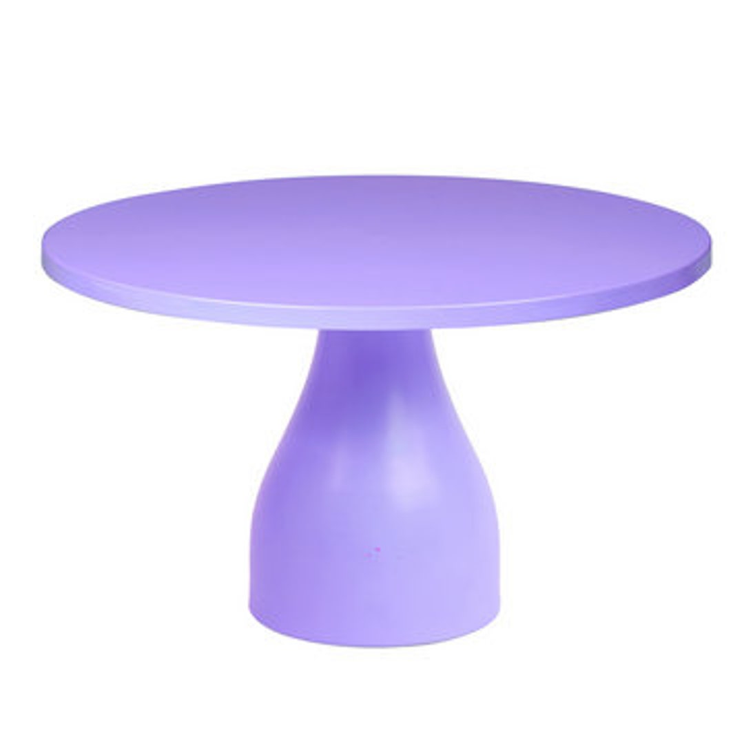 12" Lavender Round Metal Cake Stand, Light Purple Treat Stand, Cake ...