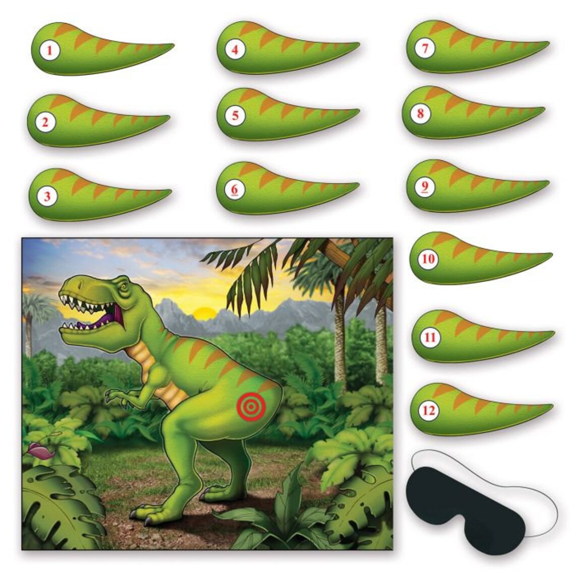 Pin the Tail on the Dinosaur Game, Dinosaur Party Games, Dino Party ...