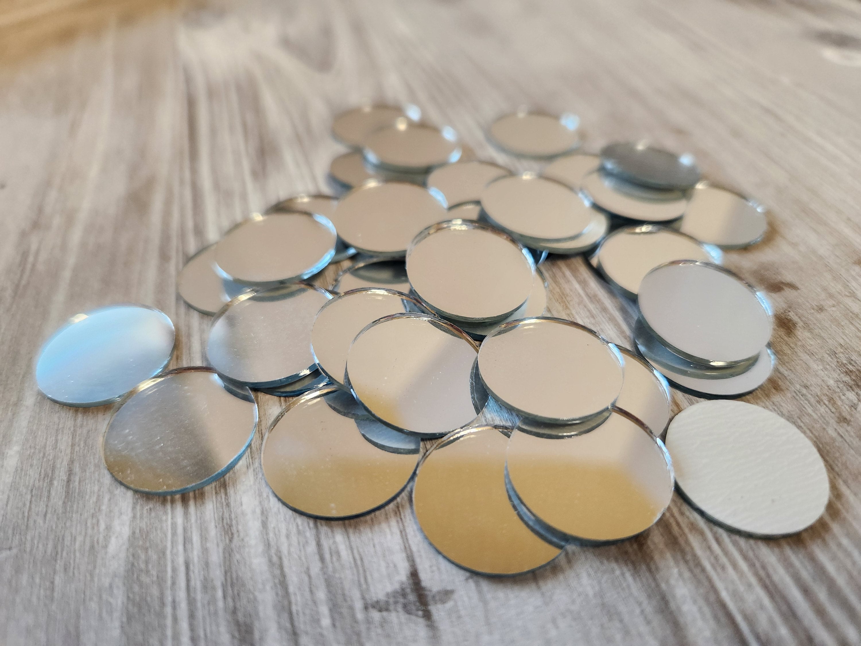 1" Round Glass Craft Mirrors - 100 Piece Set - Etsy
