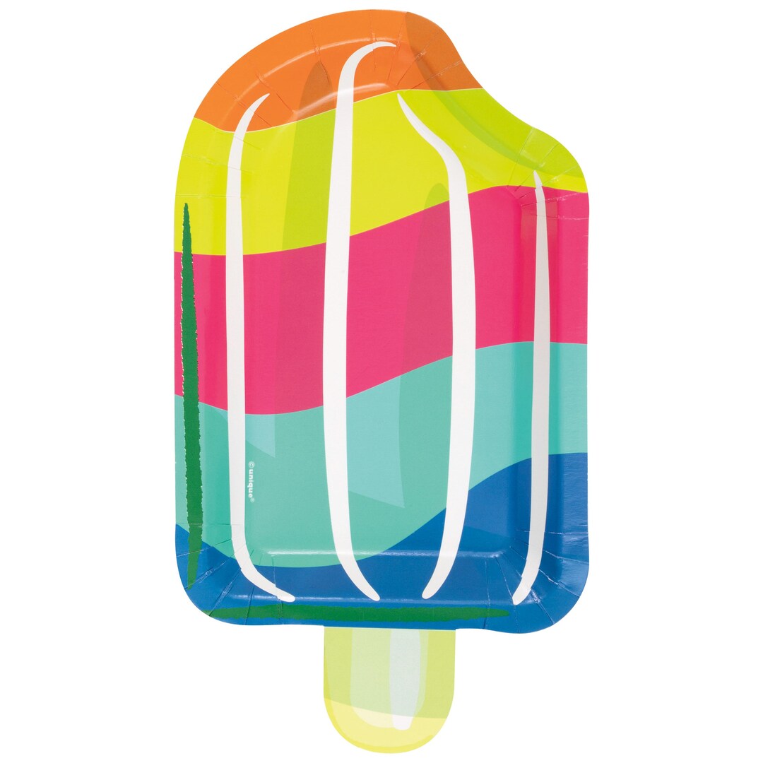 Summer Fun Pool Party Popsicle Shaped Plates, Beach Party, Pool Party ...