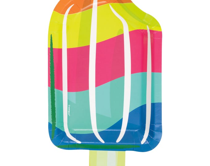 Summer Fun Pool Party Popsicle Shaped Plates, Beach Party, Pool Party ...