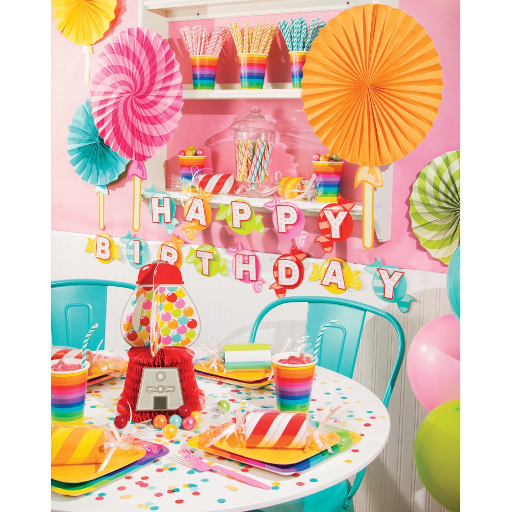 Candy Shop Happy Birthday Banner Candy Shop Party Sweets - Etsy
