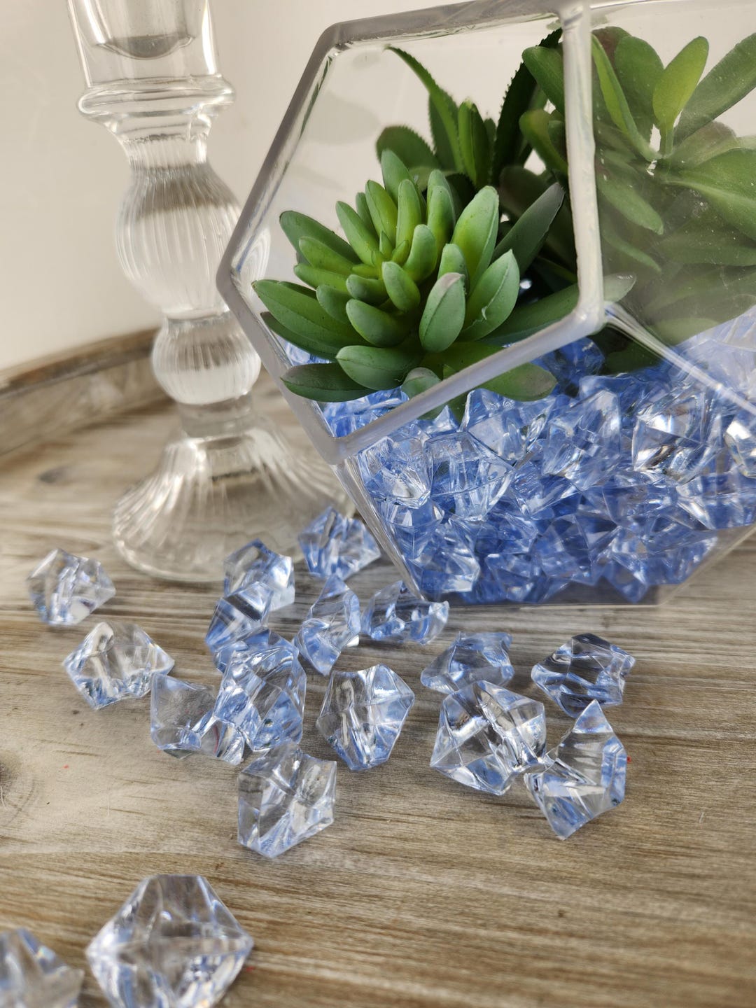 Blue Acrylic Ice Rock Gems, Vase Filler, Table Scatter - Etsy