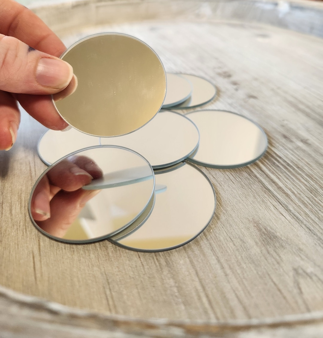 50- 2" Round Glass Craft and Hobby Mirrors, Small Round Glass Mirrors ...