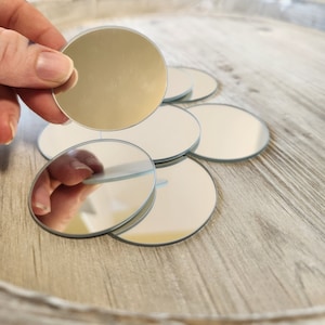 50- 2" Round Glass Craft and Hobby Mirrors, Small Round Glass Mirrors ...