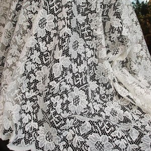 Ivory Floral Lace Square Table Overlay, Wedding Lace Overlay, Baby ...