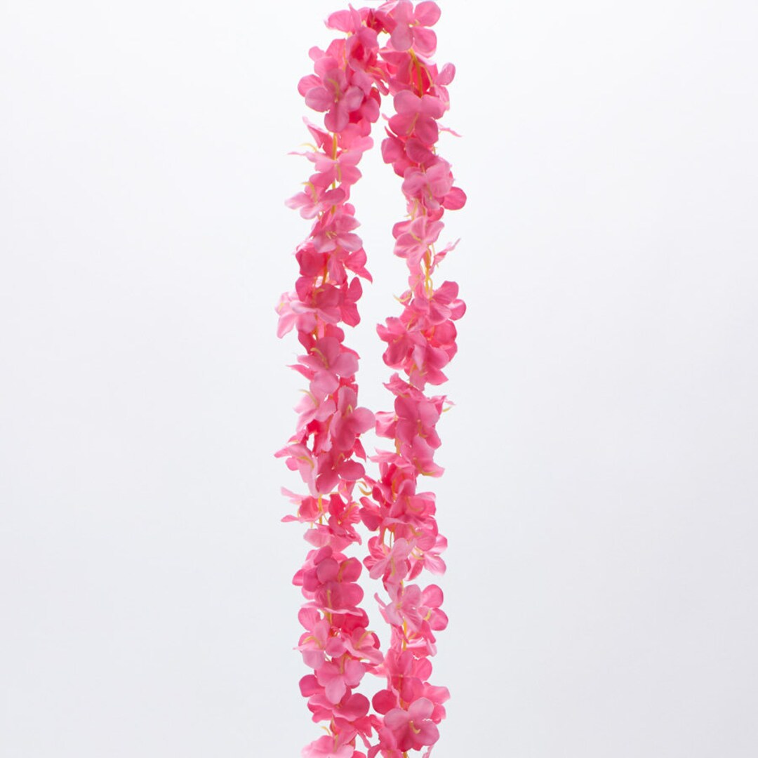 80" Pink Artificial Hydrangea Flower Garland, Hanging Flower Garland ...