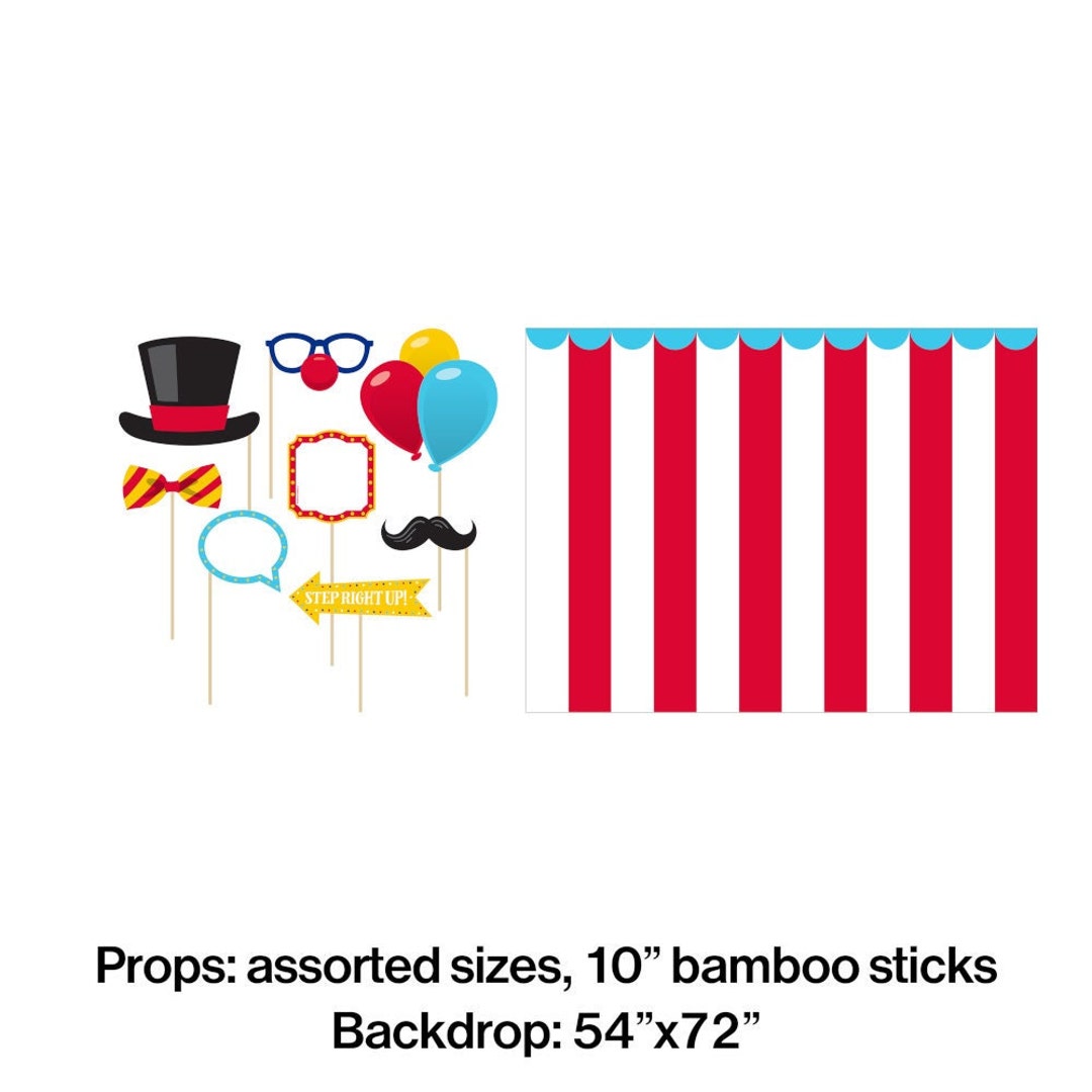 Carnival Photo Booth Kit, Party Decor, Circus, Decorations, Backdrop ...