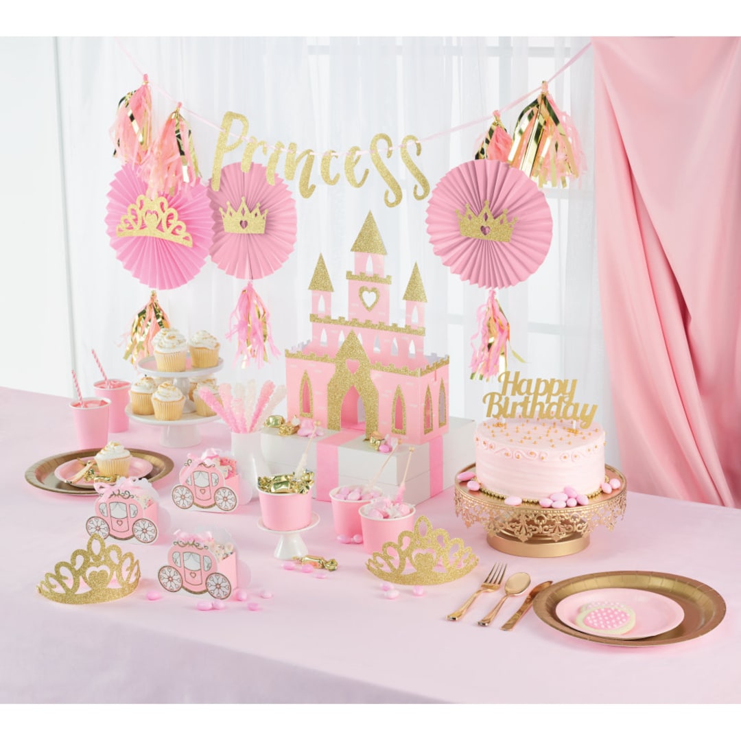 Glittery Pink Princess Banner With Tassels, Pretty Princess Birthday ...