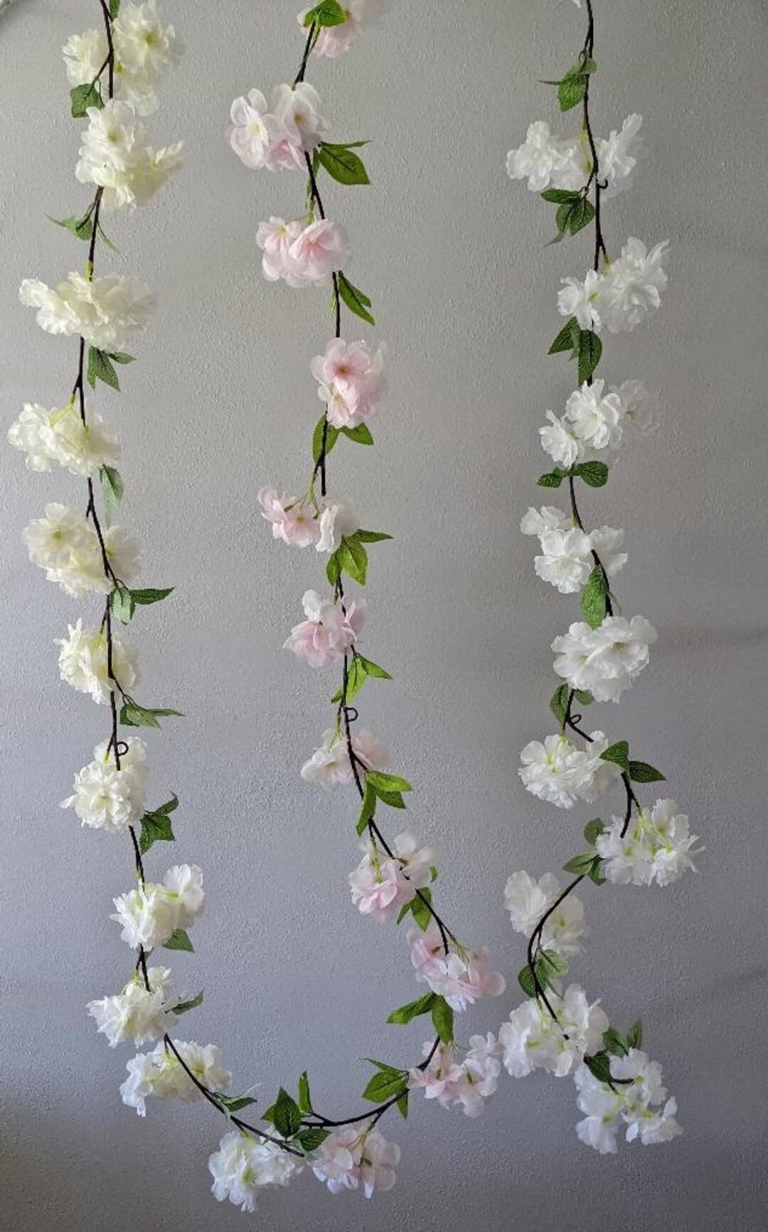 68" Artificial Cherry Blossom Flower Garland, Hanging Flower Garland ...