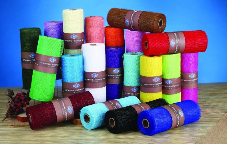 10" Decorative Poly Mesh Roll Solid Color, Wreath Mesh, DIY Wreath ...