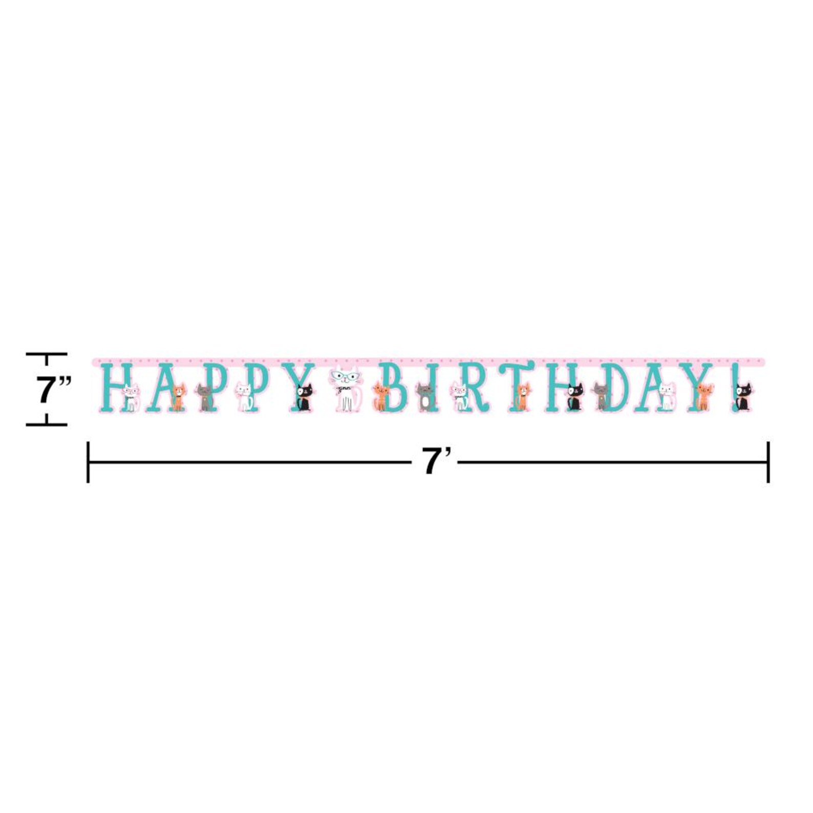 Cat Party Happy Birthday Party Banner, Purr-fect Party, Kitty Party ...