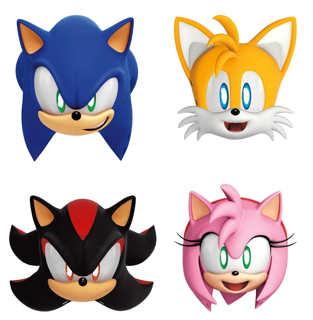Sonic Hedgehog Paper Masks, Party Favors, Birthday Supplies (8ct) - Etsy