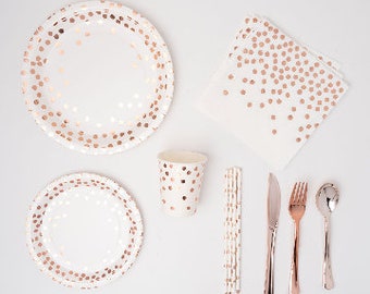 Rose Gold Party Supplies | Etsy