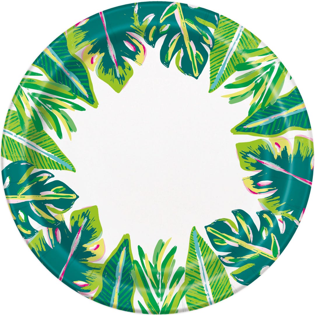 Tropical Party Lunch Plates, Beach Party, Pool Party, Spring, Party ...