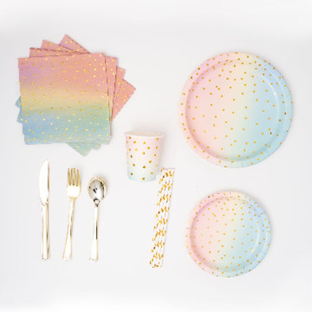 Rainbow Party Pack for 25 Guests, Rainbow Party Supplies, Rainbow ...