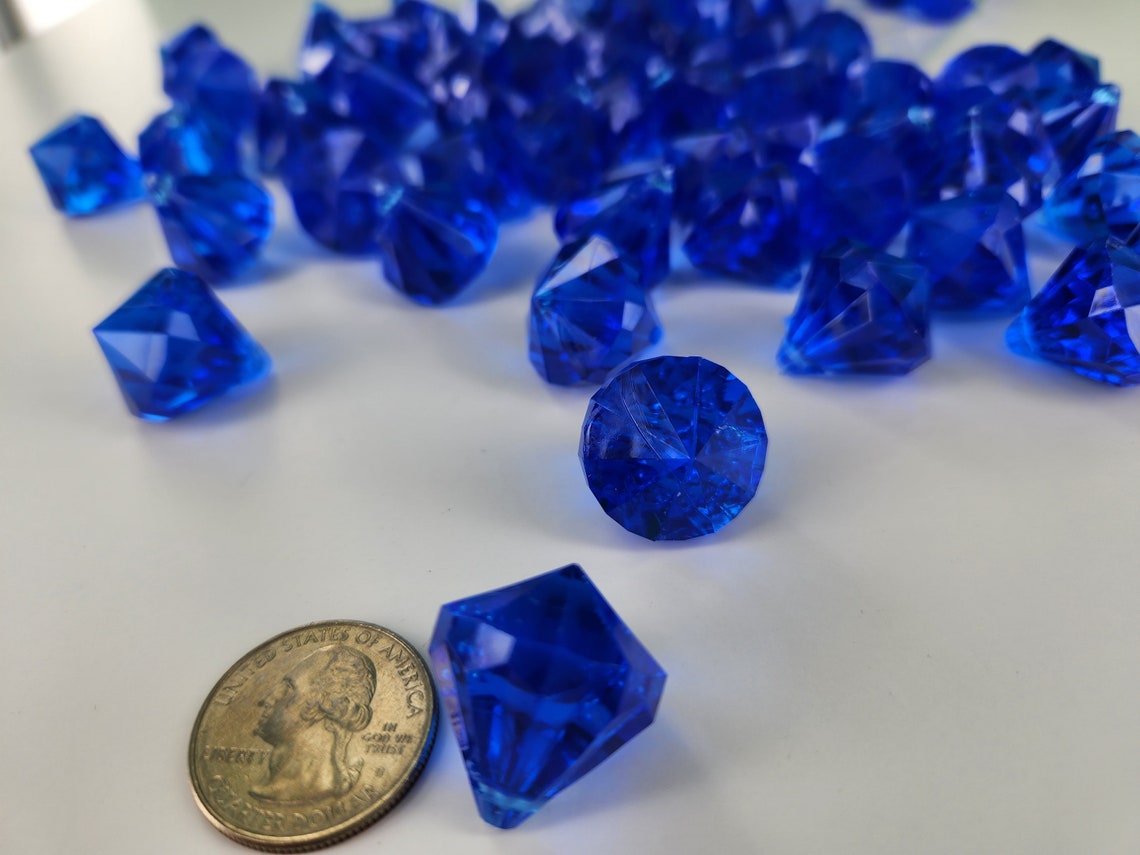 Royal Blue Acrylic Plastic Diamonds Confetti, Diamond Table Scatter ...