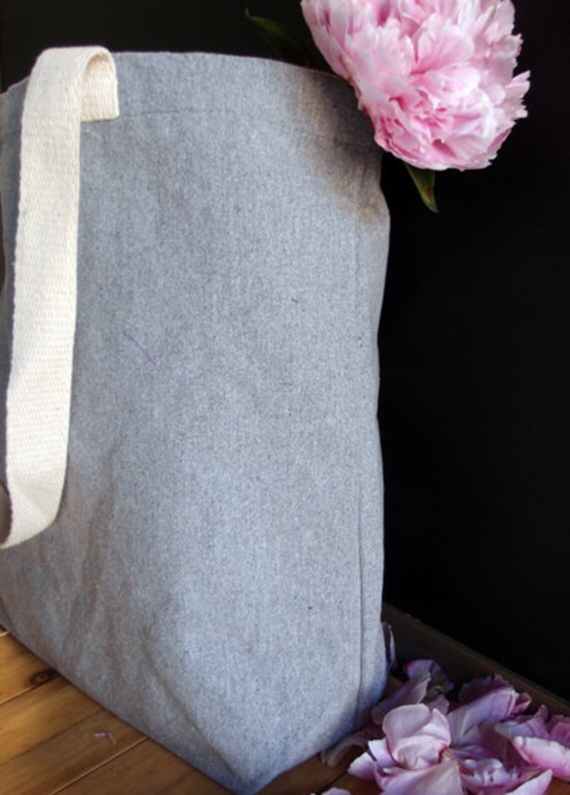 18 Gray Recycled canvas tote canvas tote shopping bag | Etsy