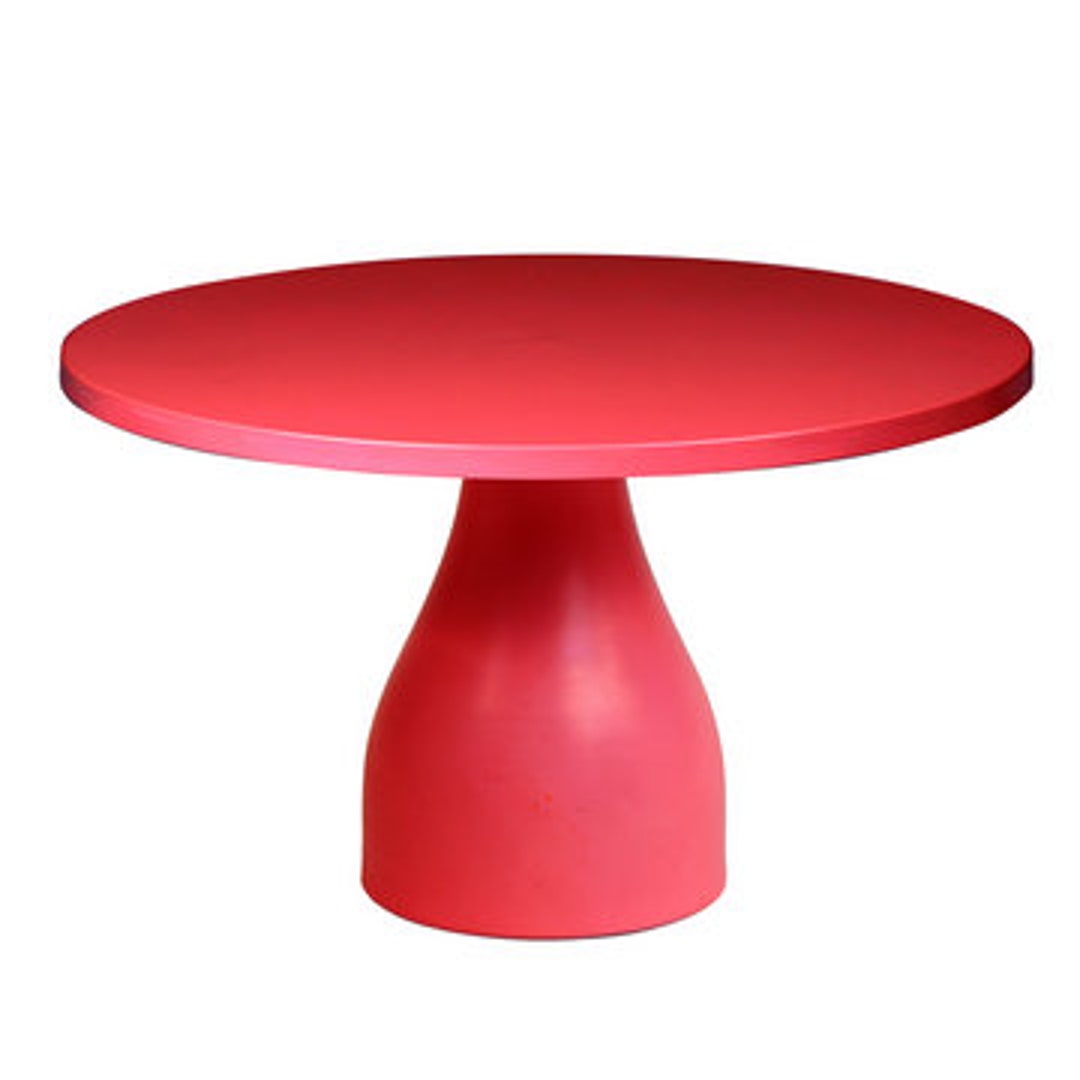 12" Red Round Metal Cake Stand, Red Treat Stand, Cake Stand, Metal Cake ...