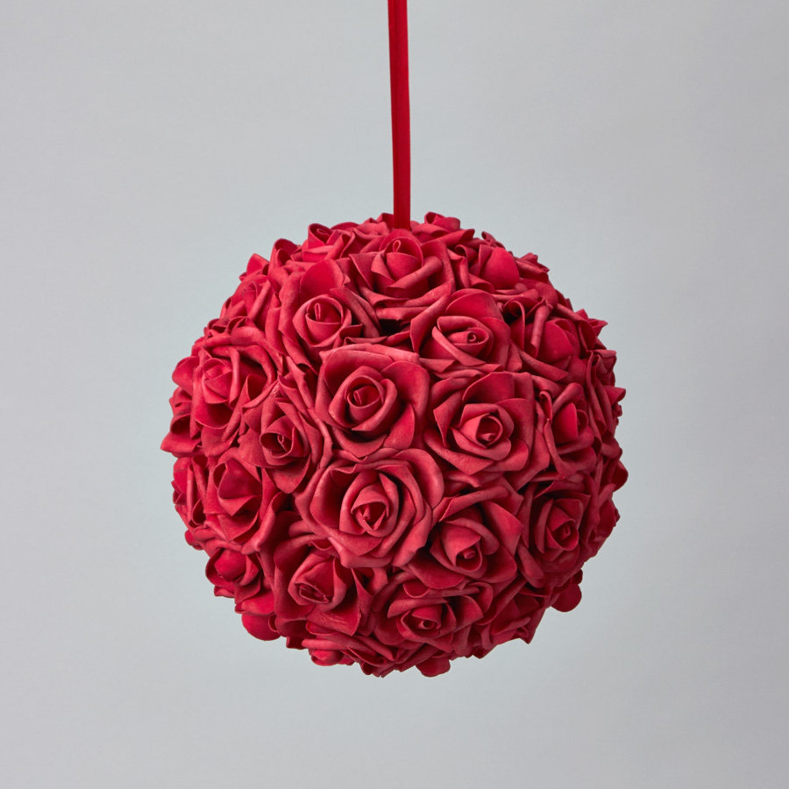Red Foam Rose Soft Touch Flower Ball Red Pomander Flower - Etsy