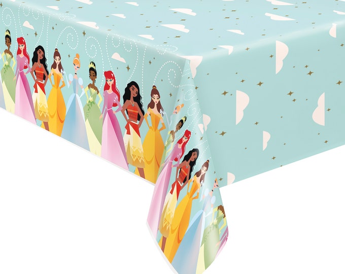 Disney Princess Plastic Table Cloth, Pretty Princess Birthday, Princess ...