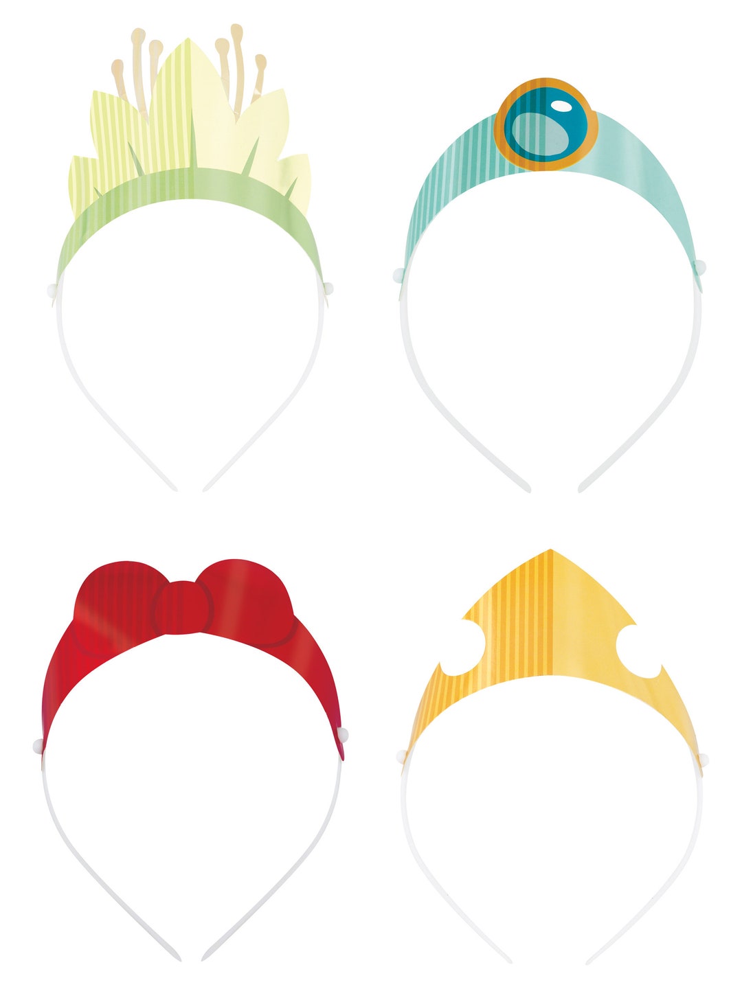 4 Disney Princess Headbands, Disney Princess Birthday Party, Princess ...