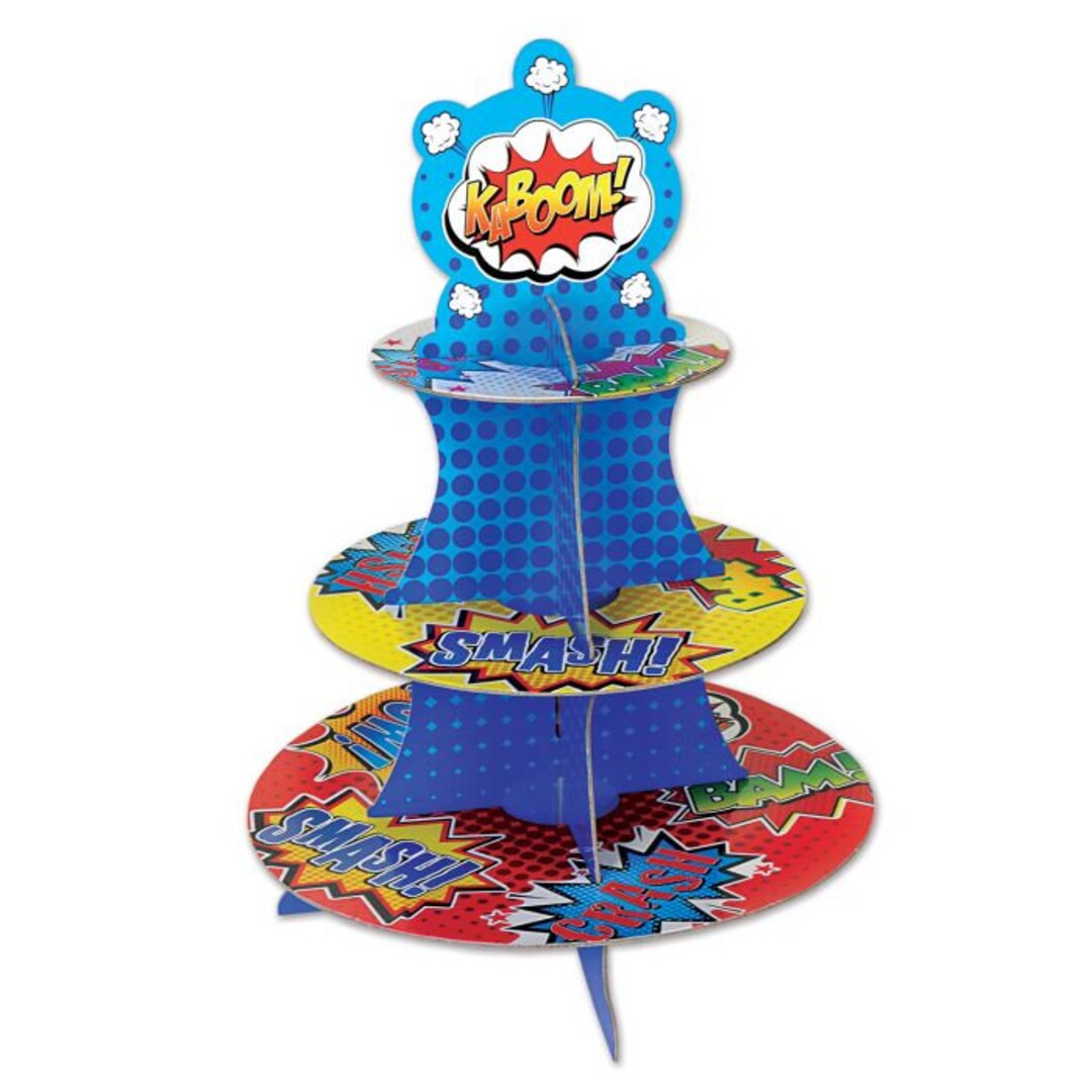 Superhero Cupcake Stand, Superhero Birthday, Super Hero Birthday, Boy ...