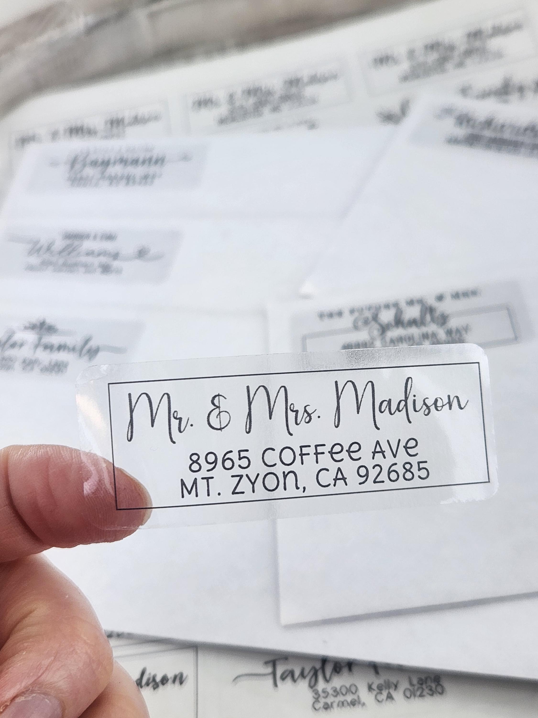 30 Clear Personalized Address Return Labels, Clear Labels, Custom ...