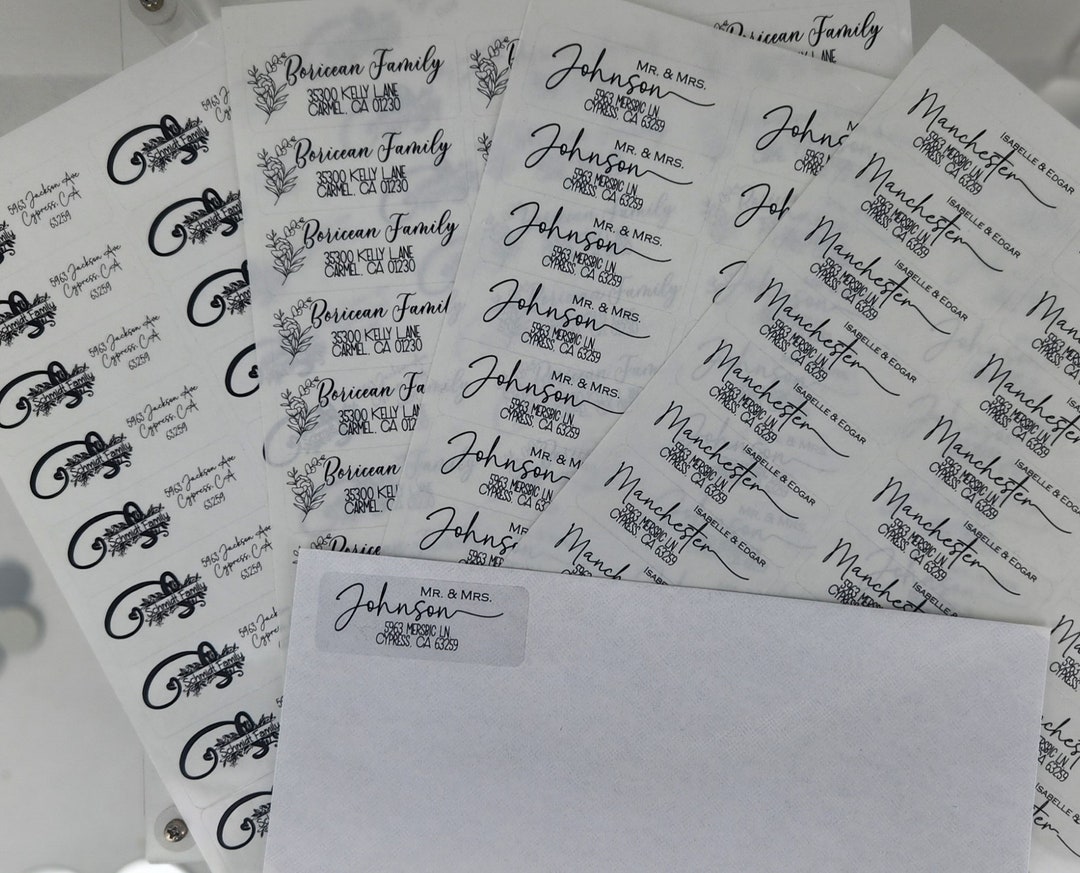 30 Clear Personalized Address Return Labels, Clear Lables, Custom ...