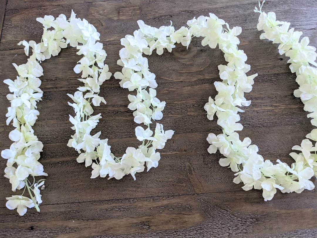 80" Artificial Hydrangea Flower Garland, Hanging Flower Garland ...