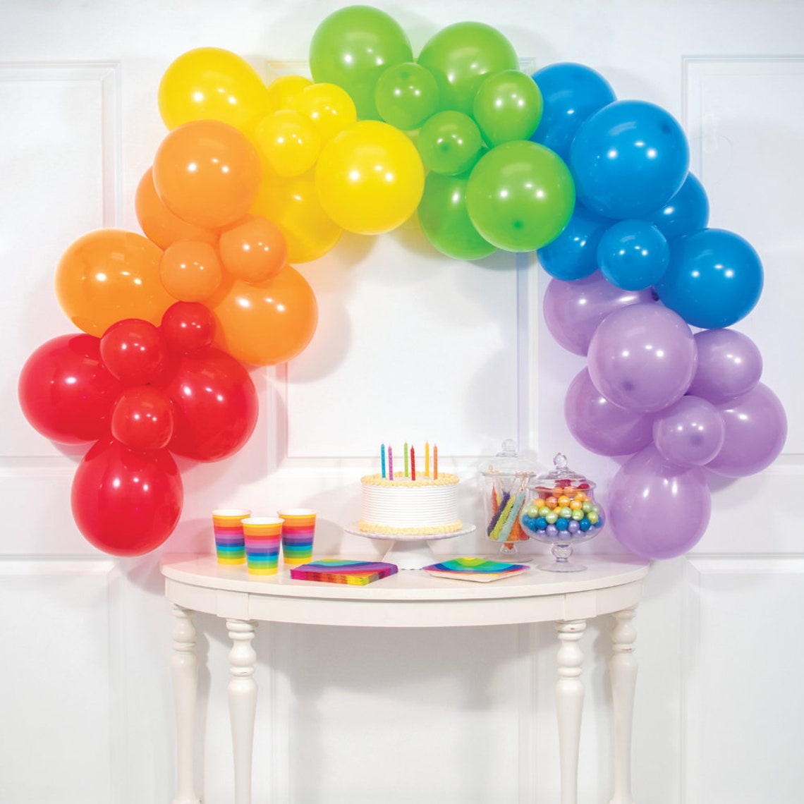 6 Foot Rainbow Balloon Garland Table Top Balloon Garland - Etsy