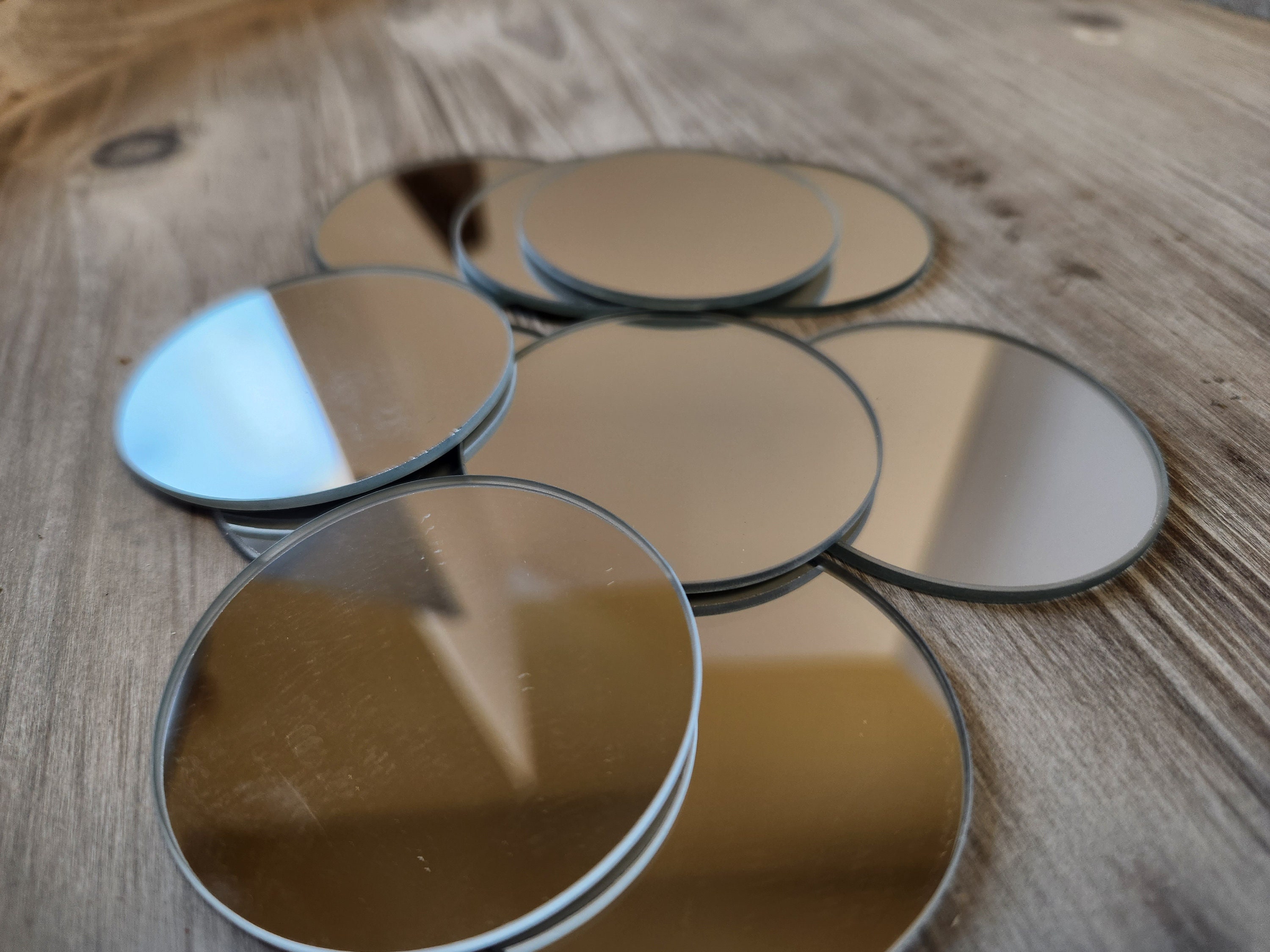50- 2" Round Glass Craft and Hobby Mirrors, Small Round Glass Mirrors ...