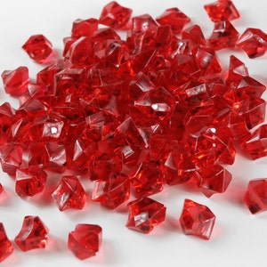 Red Acrylic Rocks, Acrylic Rock Filler, Vase Filler, Gems, Acrylic Gems ...