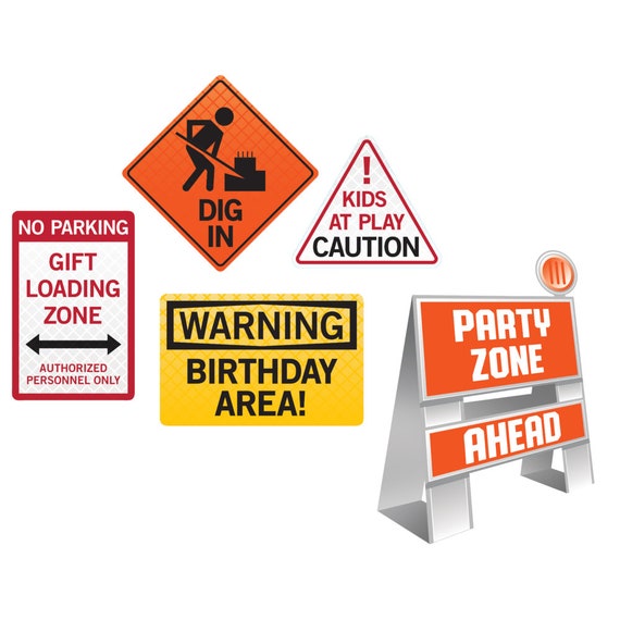 Construction Decoration Kit With Signs Big Dig Construction - Etsy