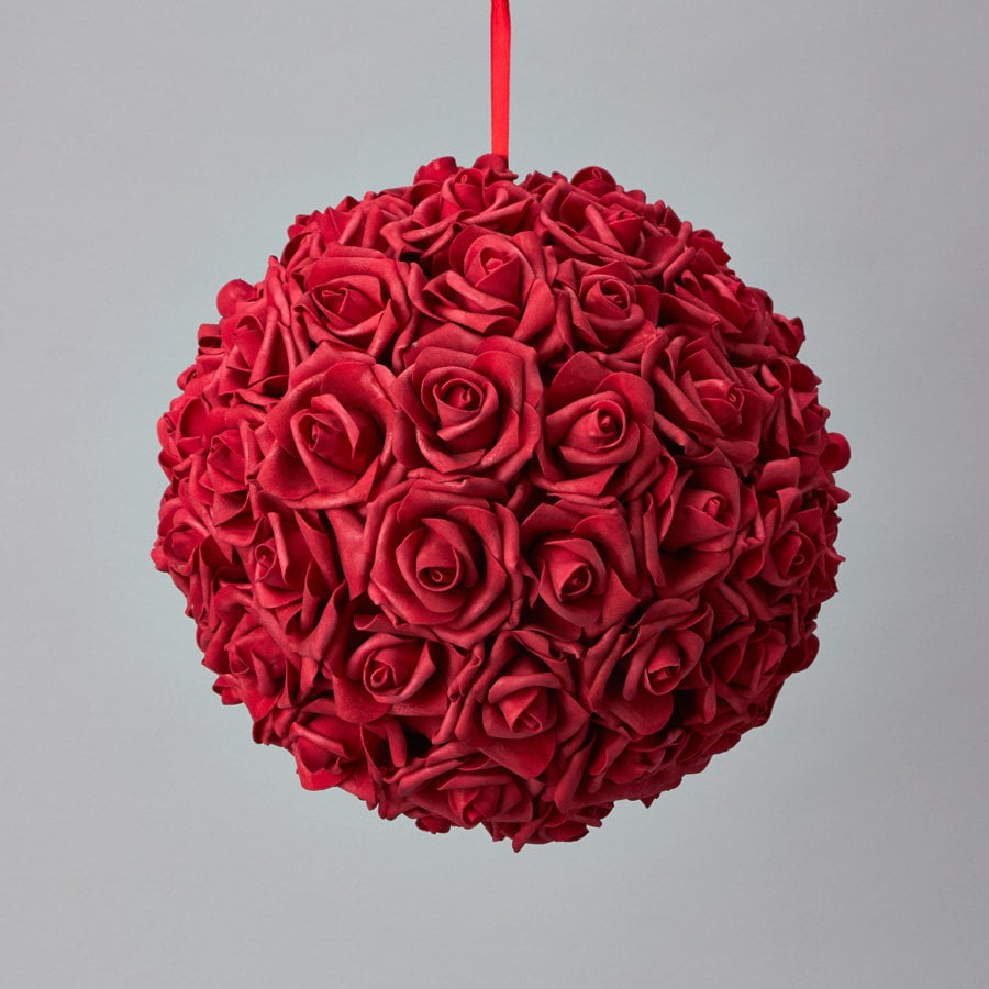 Red Foam Rose Soft Touch Flower Ball Red Pomander Flower | Etsy