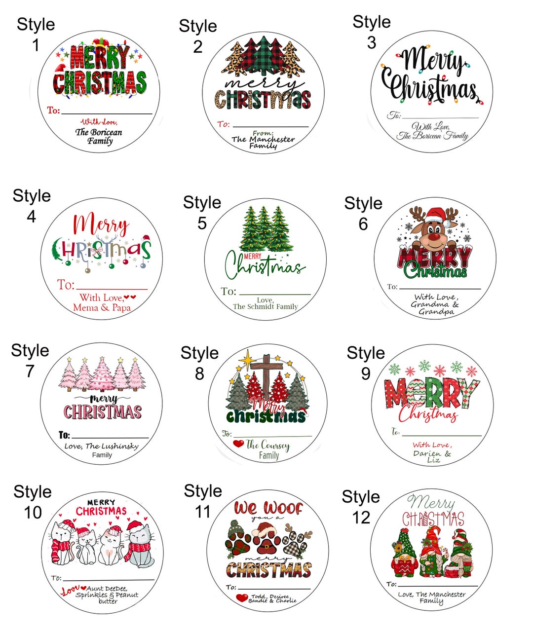 20 Personalized Christmas Labels, Christmas Tags, Present Tags, Custom ...