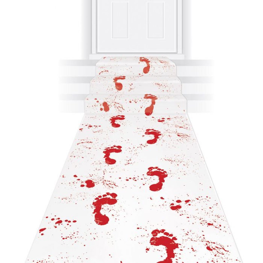 Bloody Footprints Runner, Scary Halloween Decor, Scary Halloween Party ...