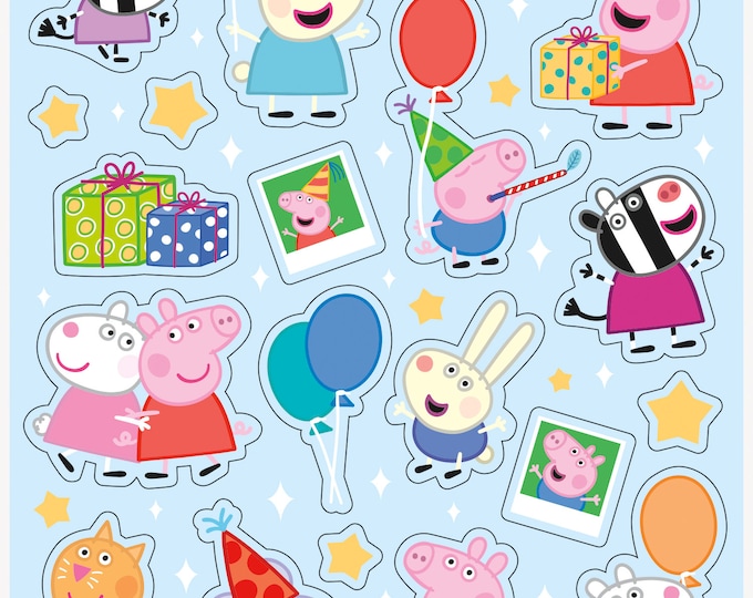 Peppa Pig Stickers for Favors, Peppa Pig Birthday Party, Peppa Pig ...