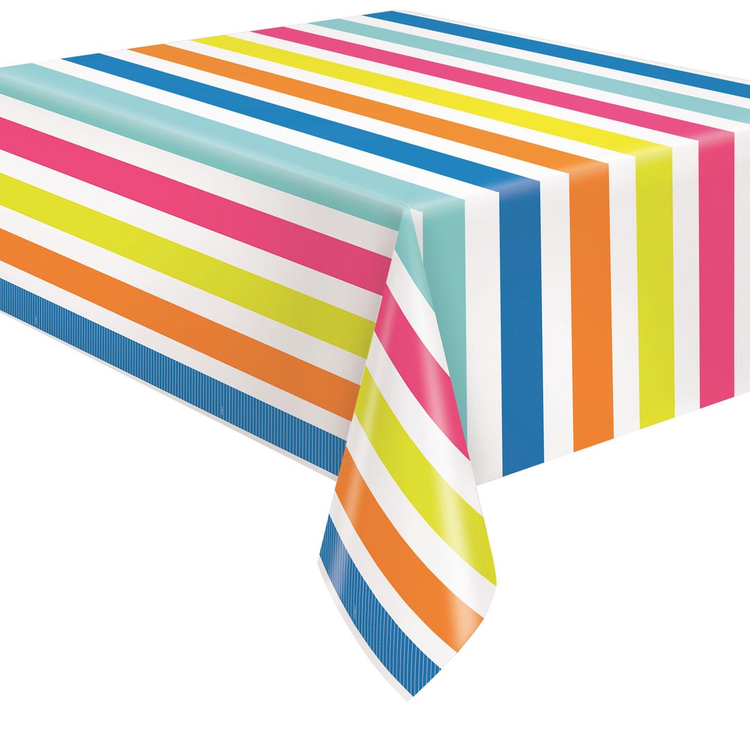 Summer Fun Rainbow Plastic Tablecloth, Beach Party, Pool Party, Spring ...