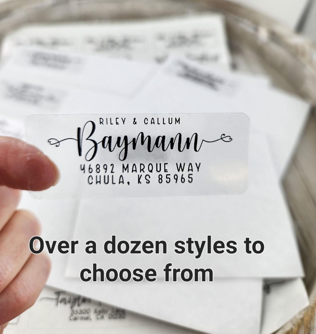 30 Clear Personalized Address Return Labels, Clear Labels, Custom ...
