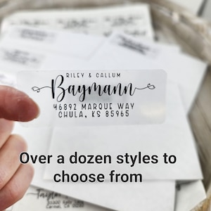 30 Clear Personalized Address Return Labels, Clear Labels, Custom ...