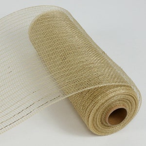 10" X 10 Yard Decorative Poly Mesh Roll With Metallic Stripes, Wreath ...