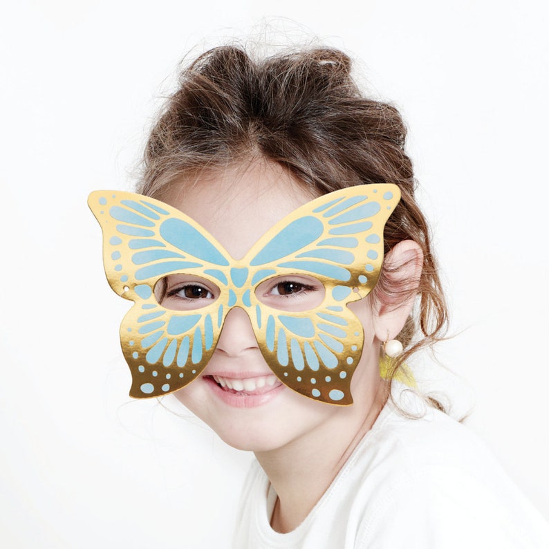 8 Butterfly Paper Masks for Kids Birthday Butterfly Shimmer - Etsy