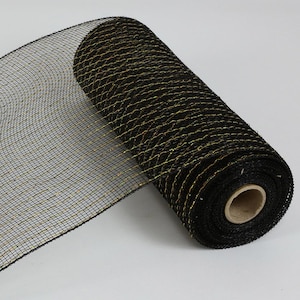 10" X 10 Yard Decorative Poly Mesh Roll With Metallic Stripes, Wreath ...