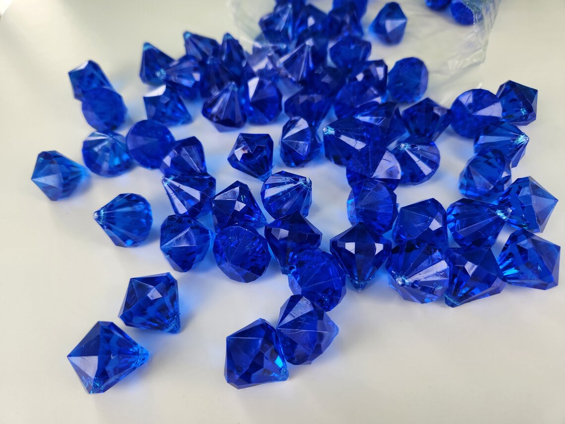 Royal Blue Acrylic Plastic Diamonds Confetti, Diamond Table Scatter ...