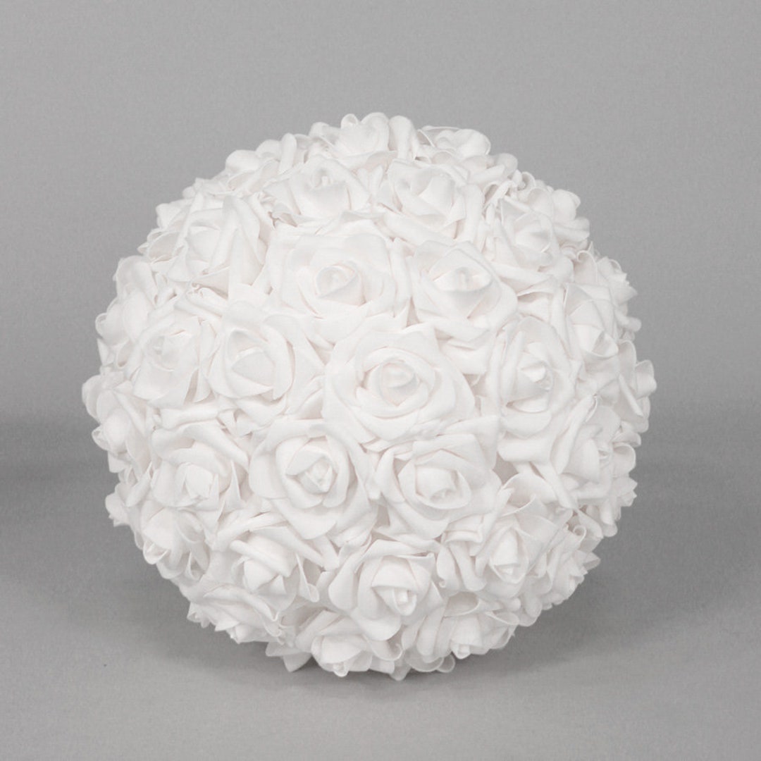 White Foam Rose Pomander Ball, Wedding Decor - Etsy