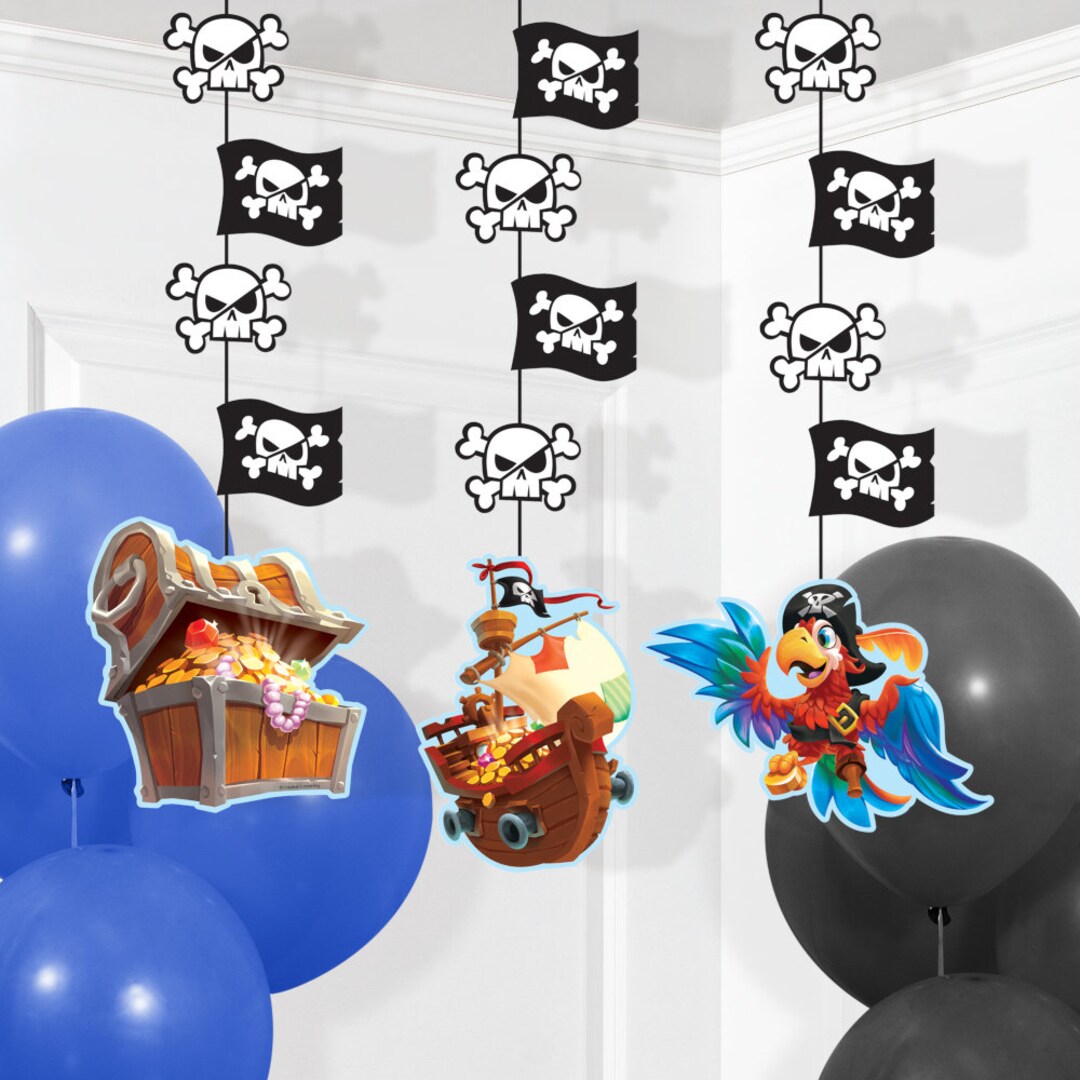 Pirate Treasure Hanging Cutouts, Pirate Party, Pirate Party Supplies ...
