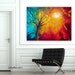 Tree in Sunset Artwork Nature Abstract Art Print Sky - Etsy